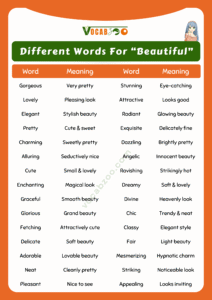 Different Words for Beautiful in English | 100 Words for Beautiful