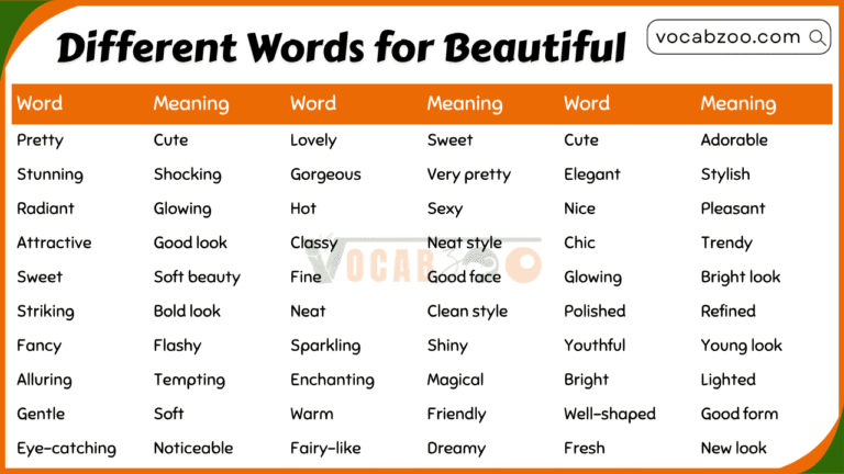 Different Words for Beautiful in English | 100 Words for Beautiful