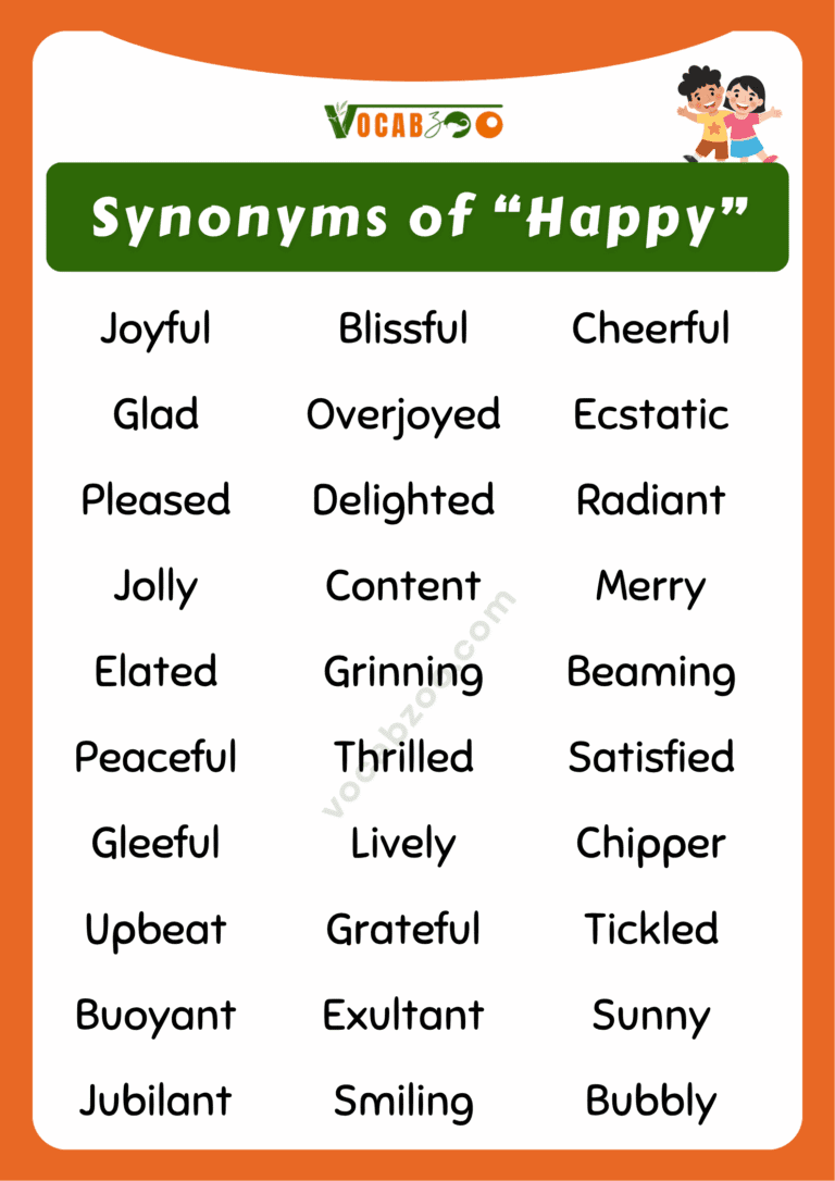 50 Best Synonyms of Happy with Meanings and Easy Examples