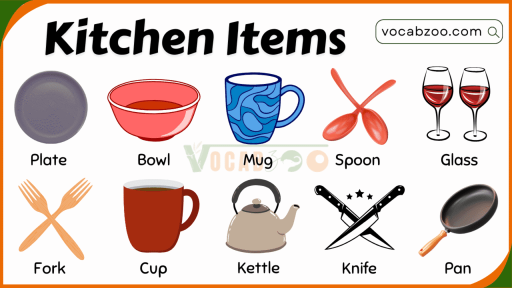 Kitchen Items Name with Pictures and Use in English