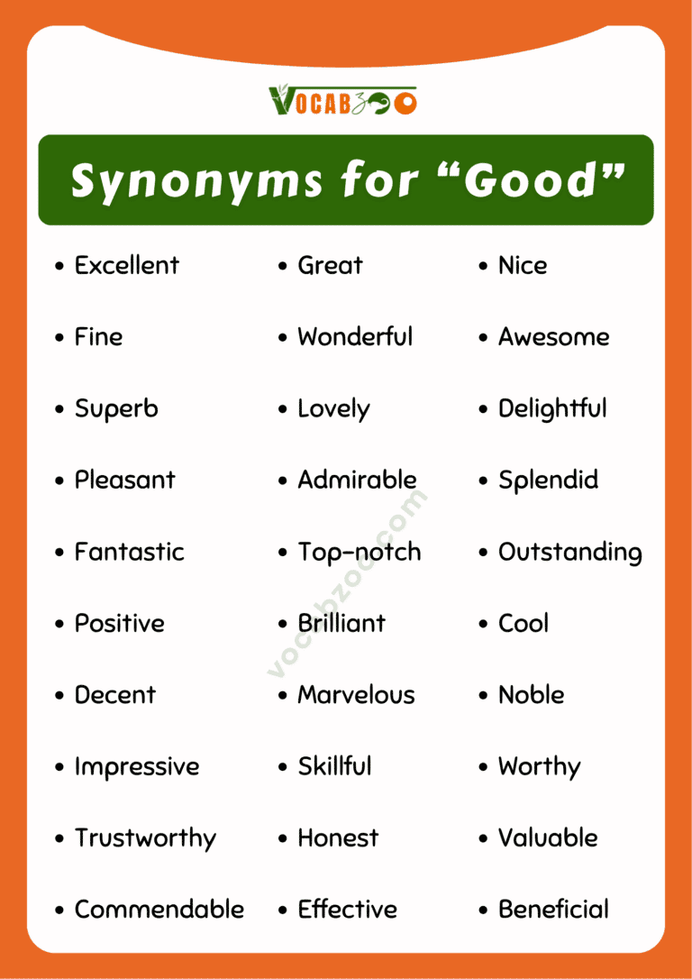 40+ Synonyms for Good in English with Meanings and Examples