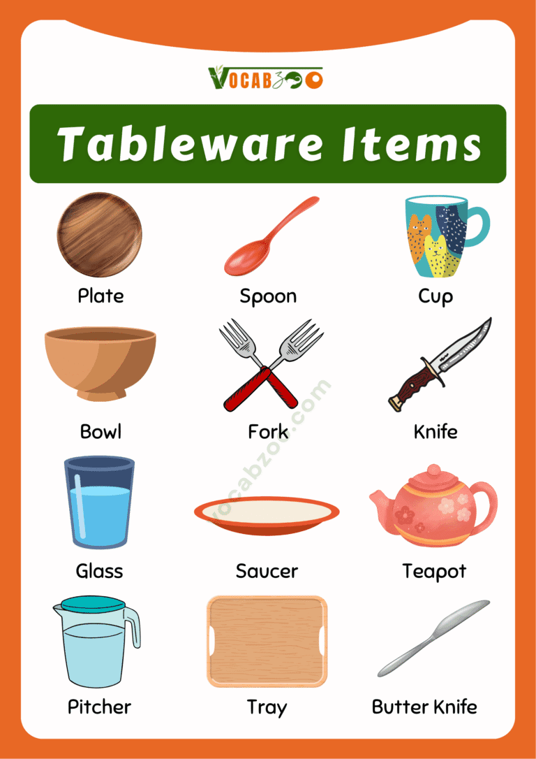 30 Common Types of Tableware Names and Pictures