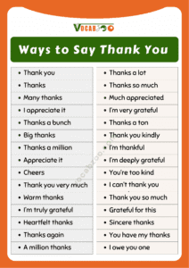 100 Unique Ways to Say Thank You in English - Vocabzoo