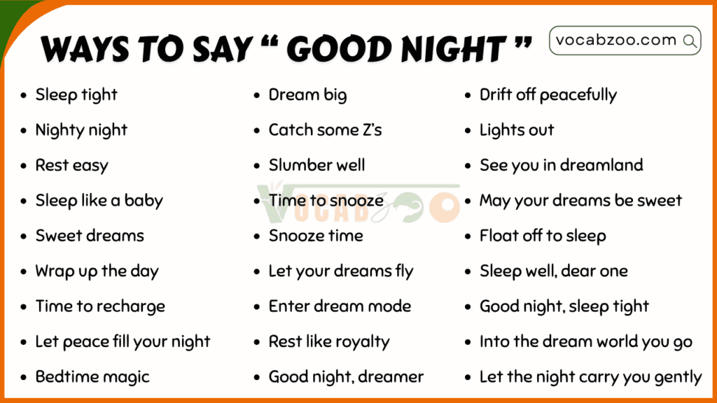 100 Different Ways to Say Good Night in English