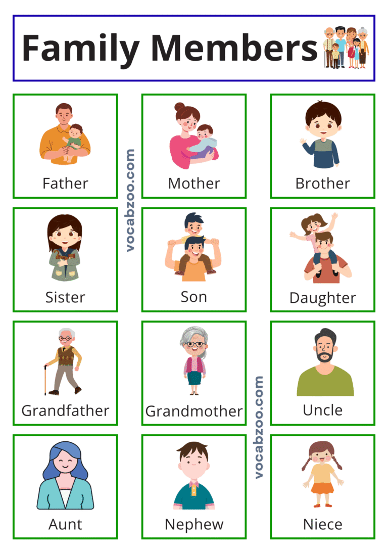 Names of Family Members for Kids in English - Vocabzoo