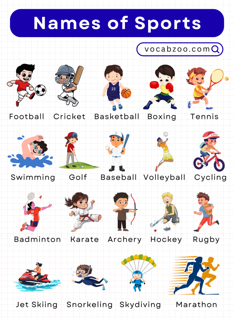 Names of Sports in English with Their Pictures - Vocabzoo