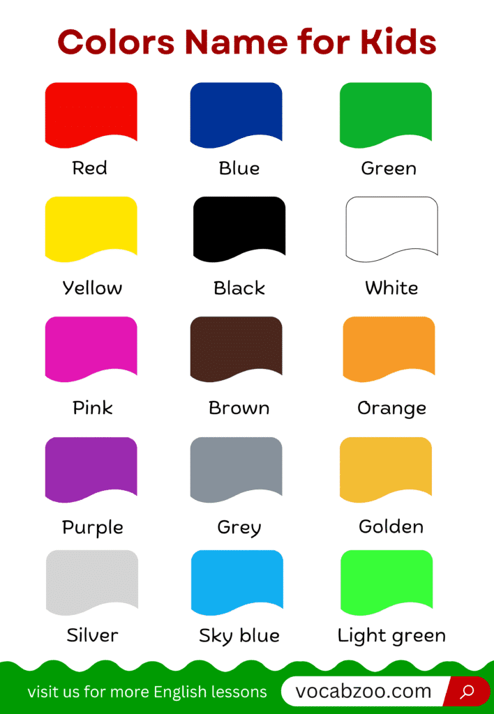Colors Name for Kids in English in English with Pictures