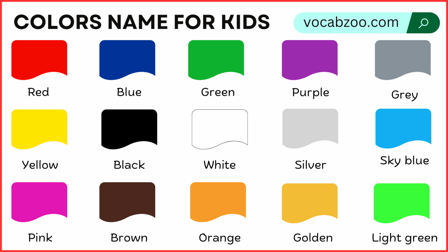 Colors Name for Kids in English in English with Pictures