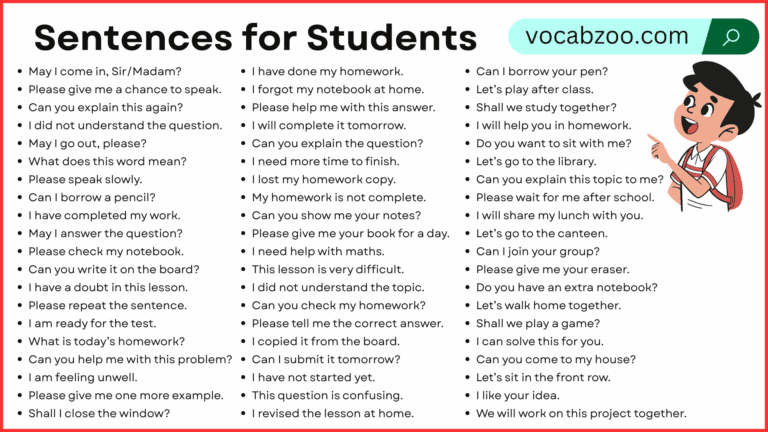 100+ Daily Conversation Sentences for Students - Vocabzoo