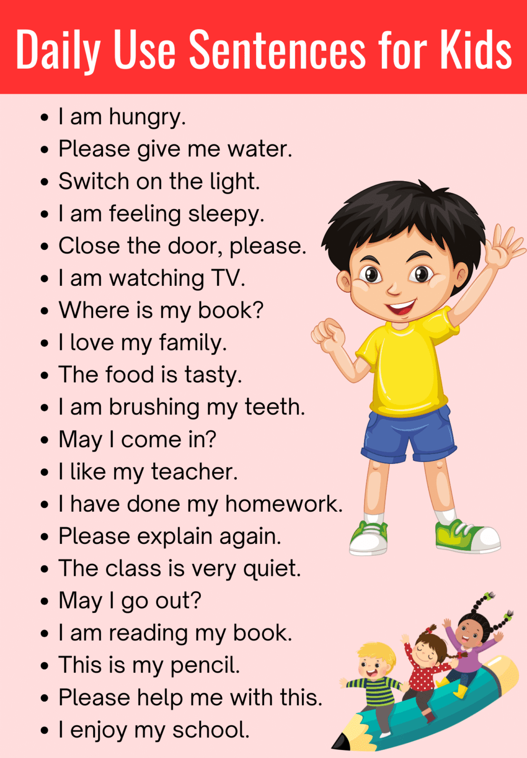 100+ Fun and Simple Sentences for Kids - Vocabzoo