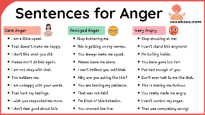 100 Sentences for Anger in English with Pictures - Vocabzoo