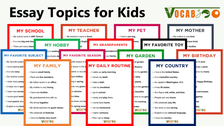 10 Lines Essay in English | 20 Easy Essay Topics for Kids - Vocabzoo