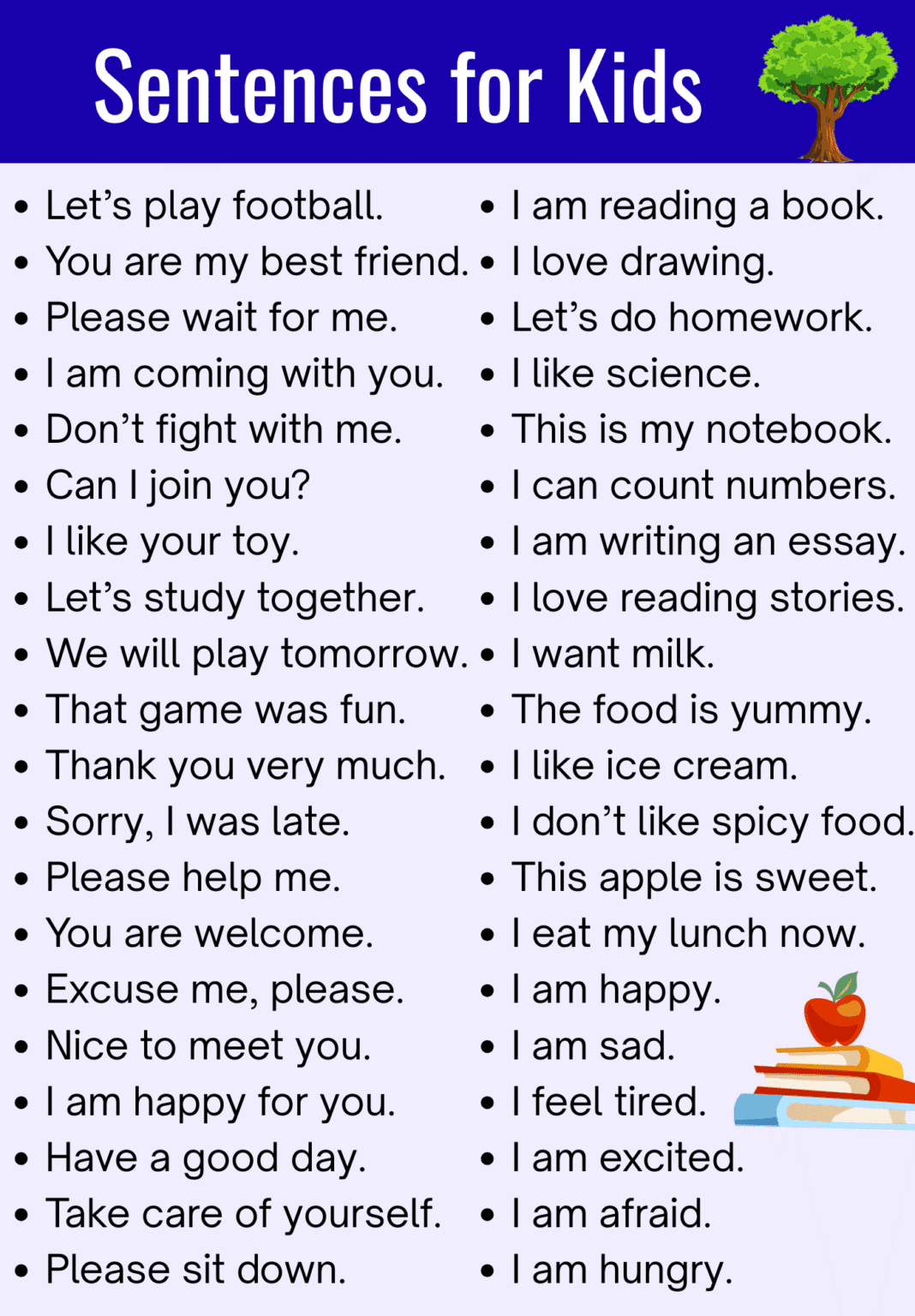 100+ Fun and Simple Sentences for Kids - Vocabzoo