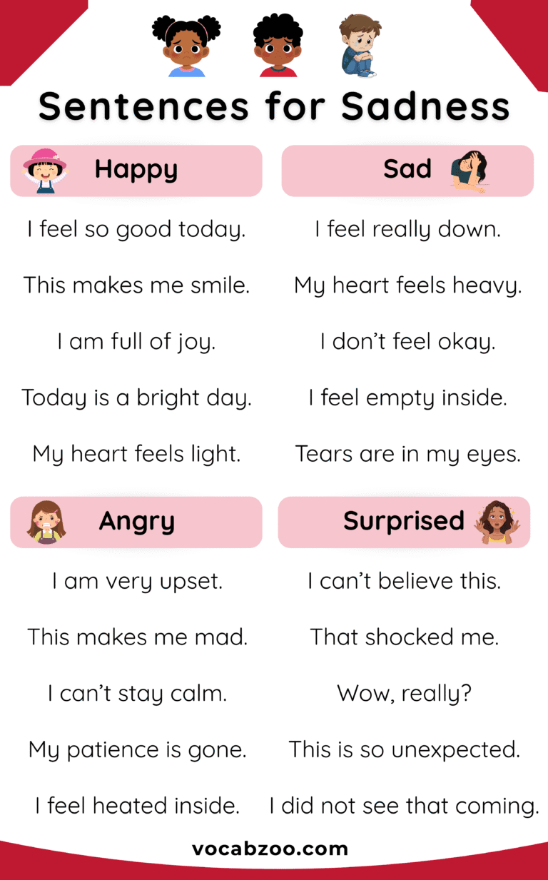 30+ Short English Sentences for Sadness with Pictures - Vocabzoo