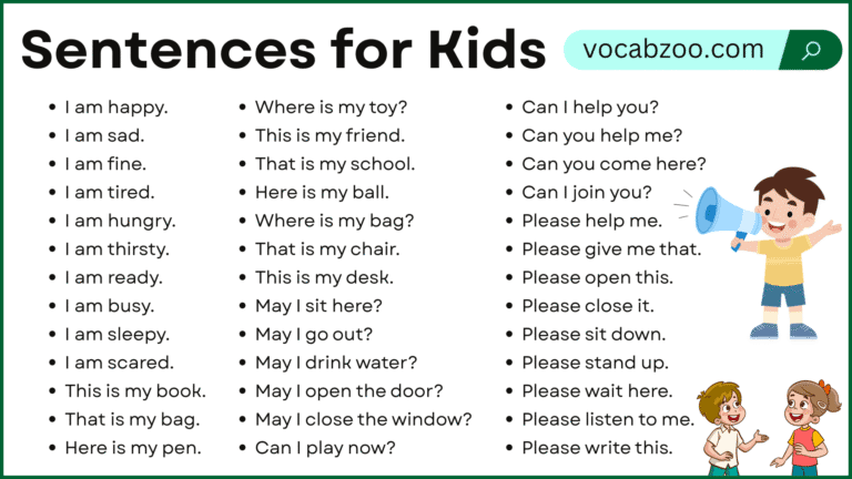Simple Conversation Sentences for Kids in English with Pictures - Vocabzoo