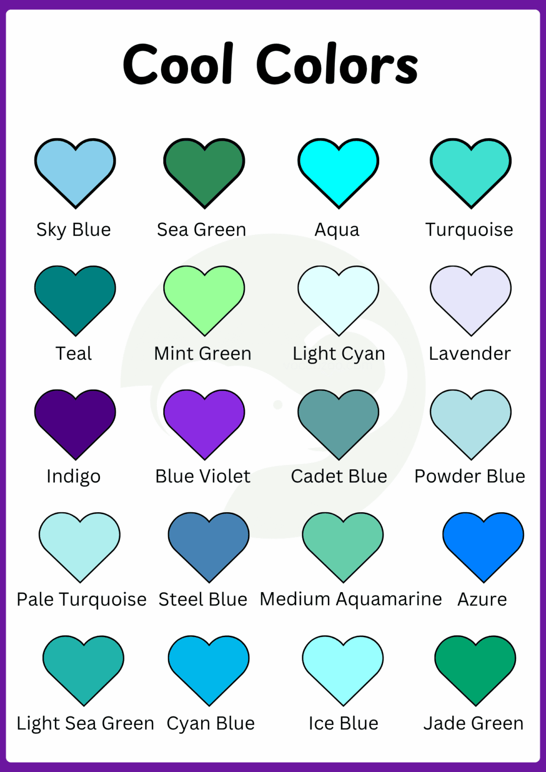Cool Colors with Colors Names in English and Pictures - Vocabzoo