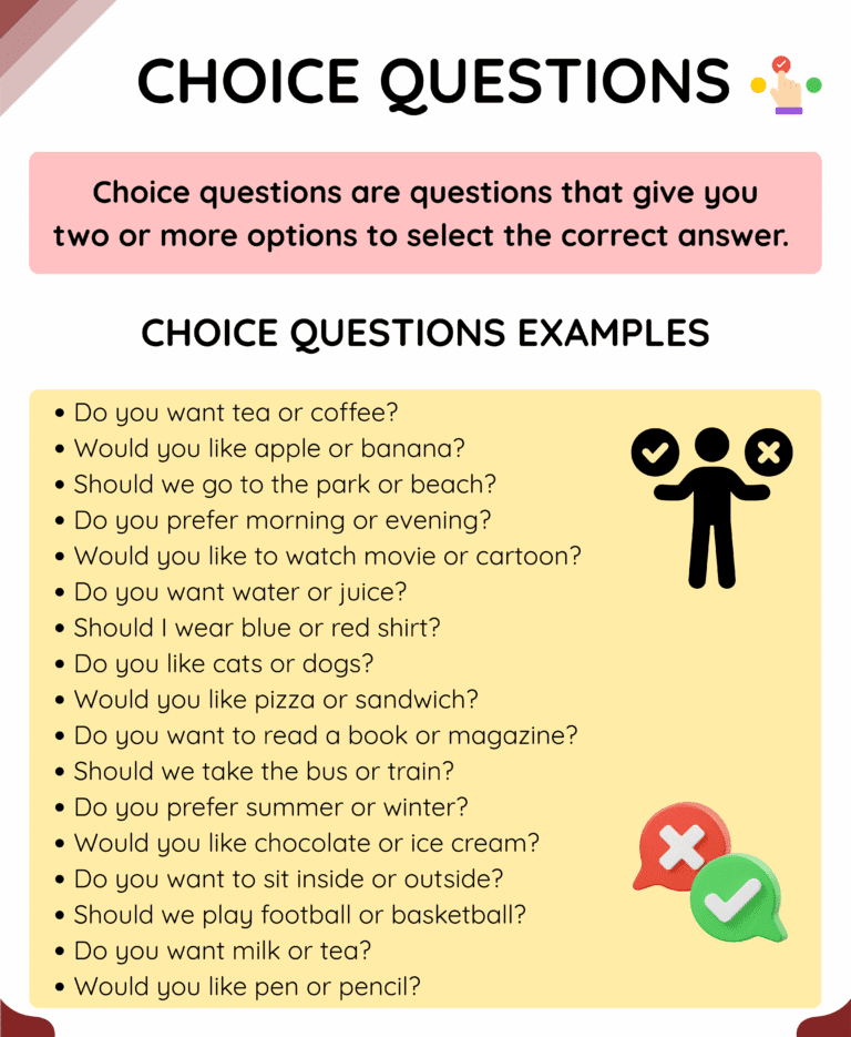 Choice Questions Definition, Usage, and Examples - Vocabzoo