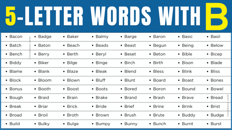 Three Letter Words that Start With B in English | B 3 Letter Words