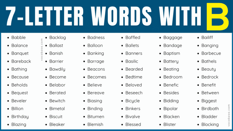 Four Letter Words that Start with B in English | B-Words List