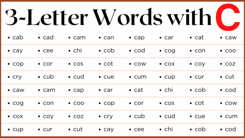 4 Letter Words that Start with C | 250+ C-Words - Vocabzoo
