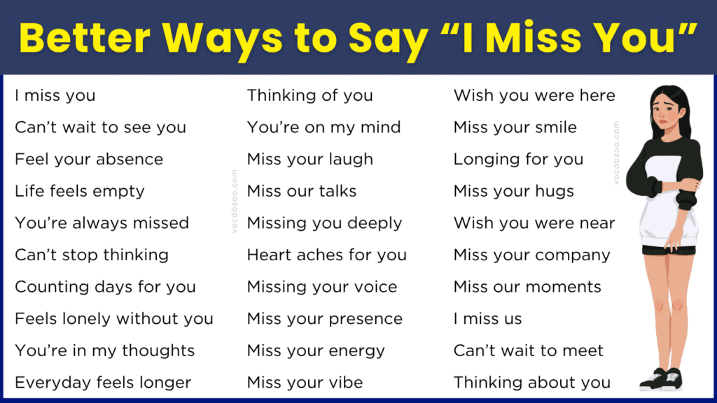 40 Creative Ways to Say You Miss Someone in English - Vocabzoo