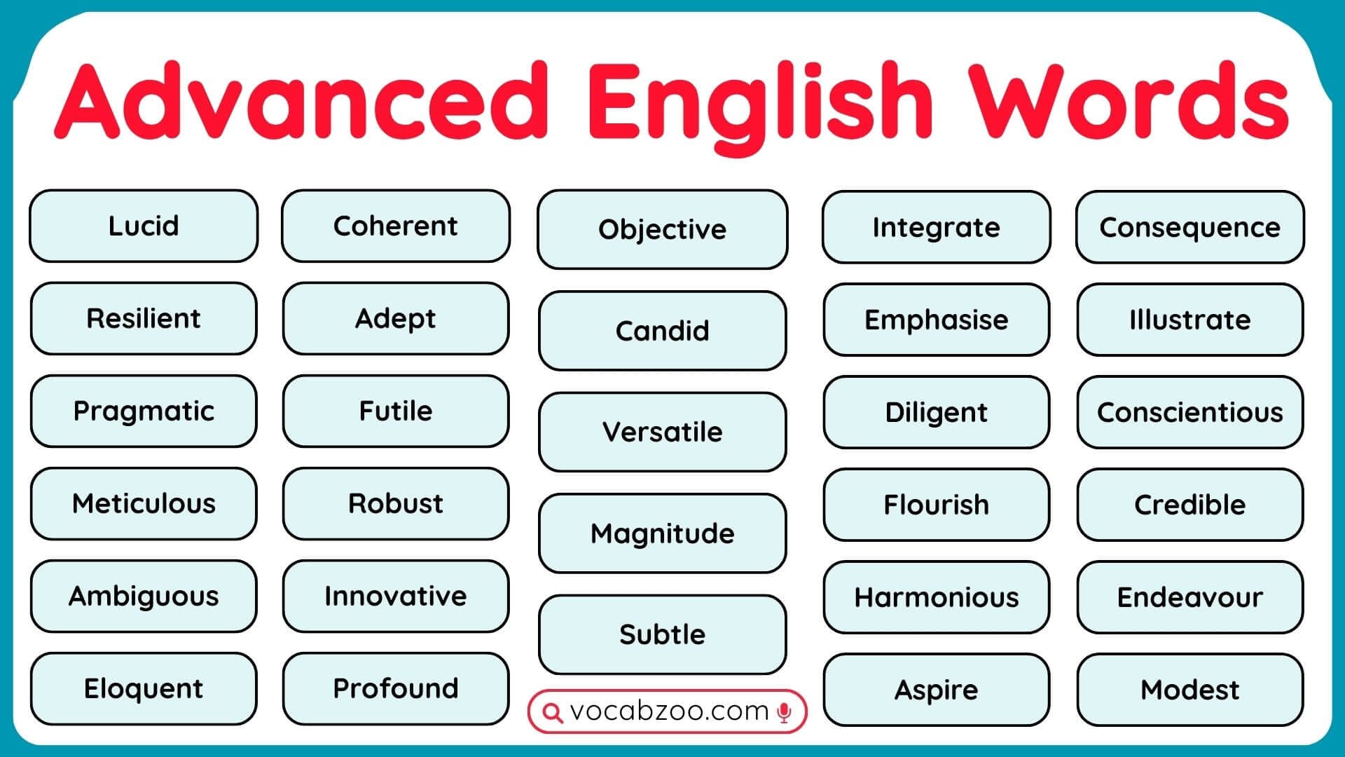 100+Advanced English Words for Daily Use with PDF