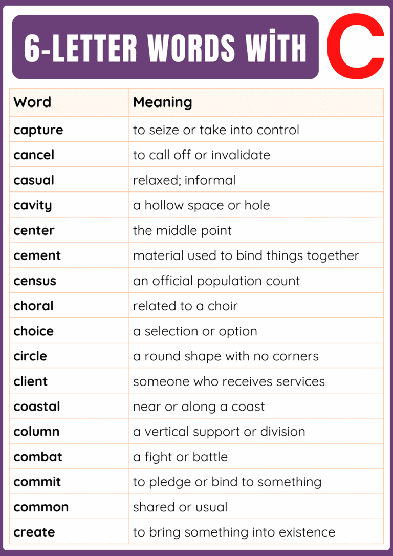 6 Letter Words that Start with C | 450+ Six Letter C-Words