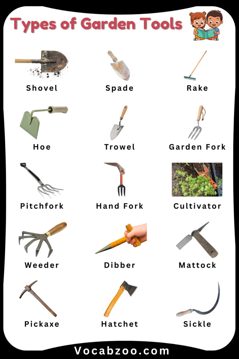Garden Tools Names for Kids in English with Pictures - Vocabzoo