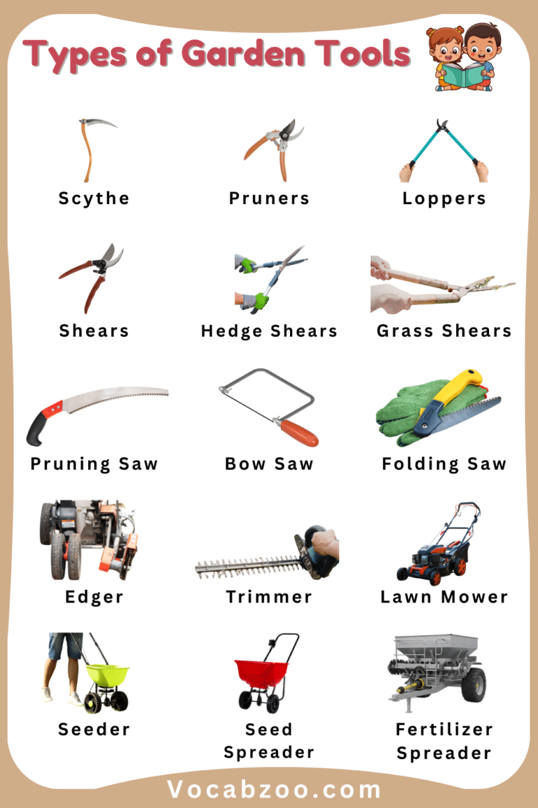 Garden Tools Names for Kids in English with Pictures - Vocabzoo