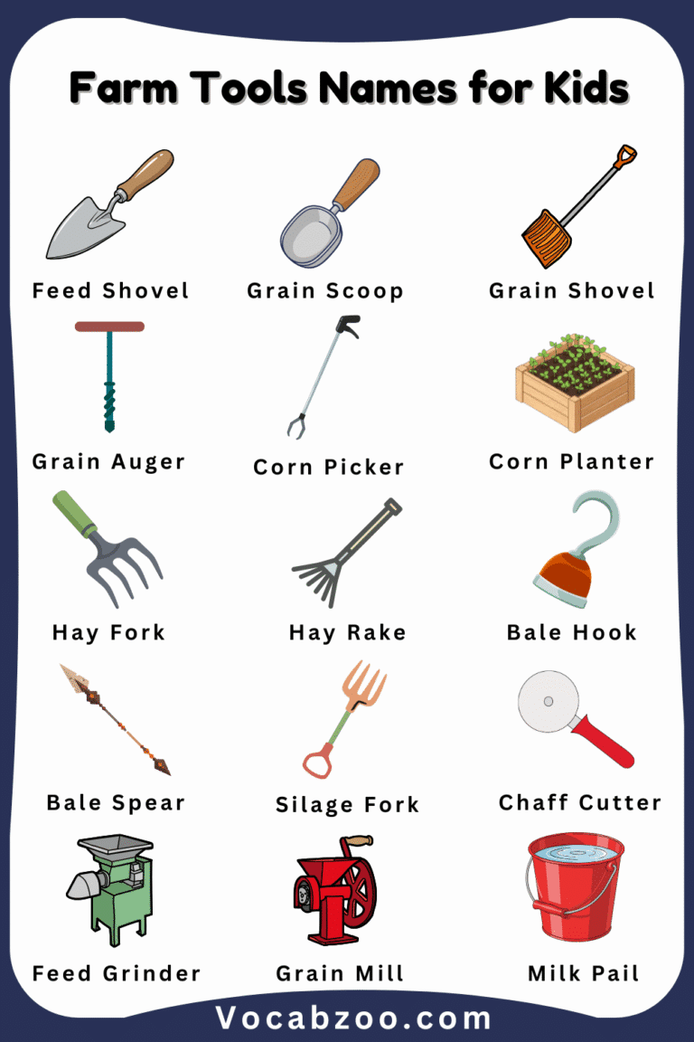 Farm Tools Names for Kids in English with Pictures - Vocabzoo